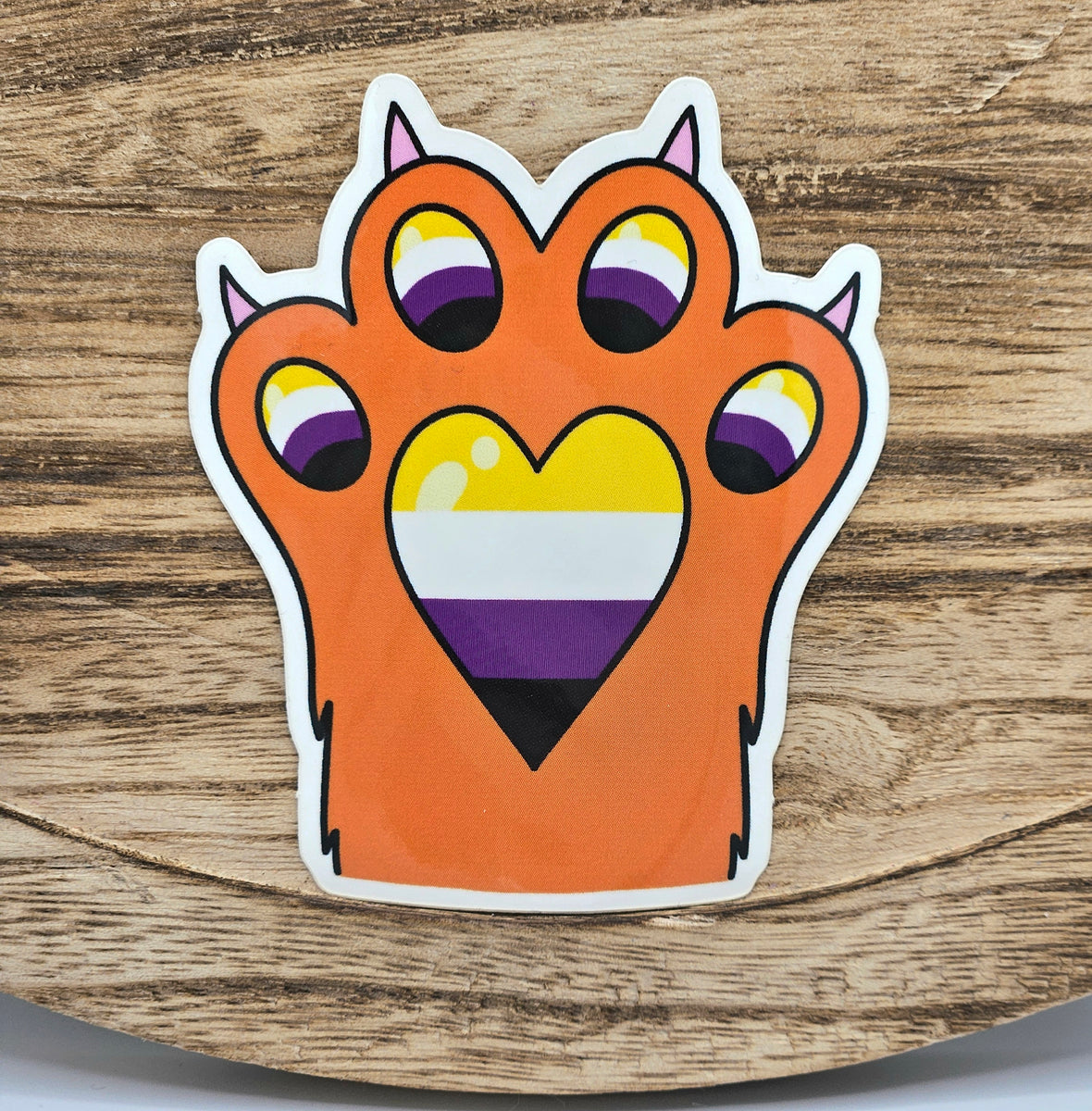 Non Binary Pride Paw Sticker – Darling Ear Shop